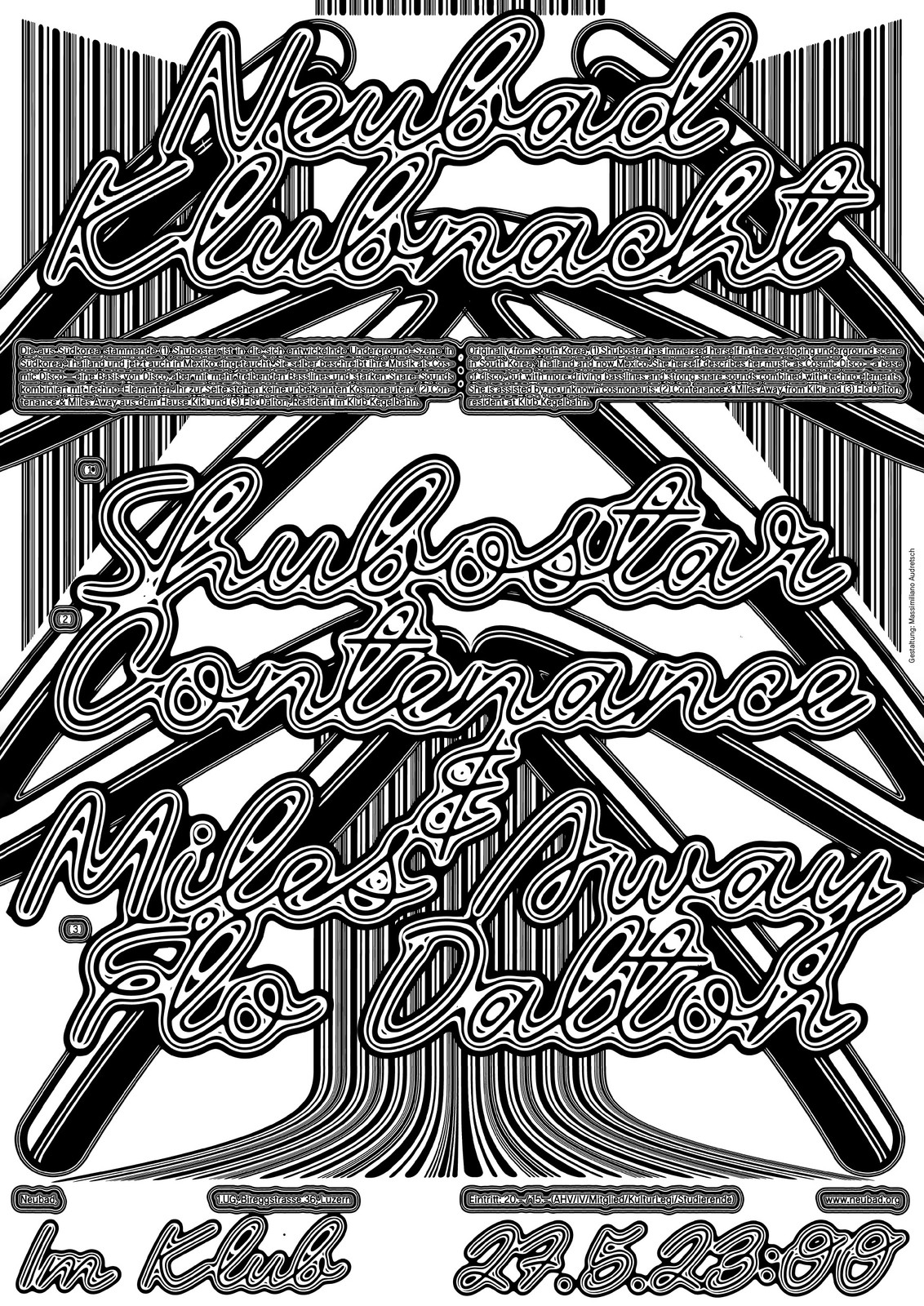 “Neubad Klubnacht: Shubostar, Contenance & Miles Away, Flo Dalton ...