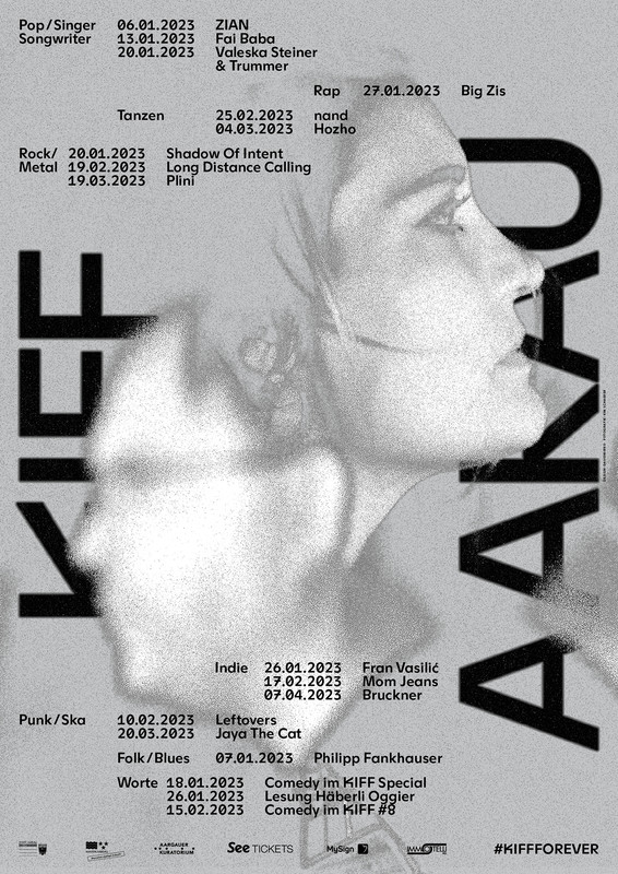 “KIFF AARAU Saison 22/23”, 2022, by DavidMirko for 100 beste Plakate - typo/graphic posters