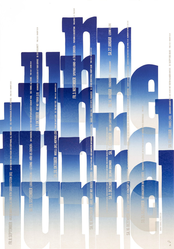 “Tunnel III”, 2023, by Dafi Kühne - typo/graphic posters