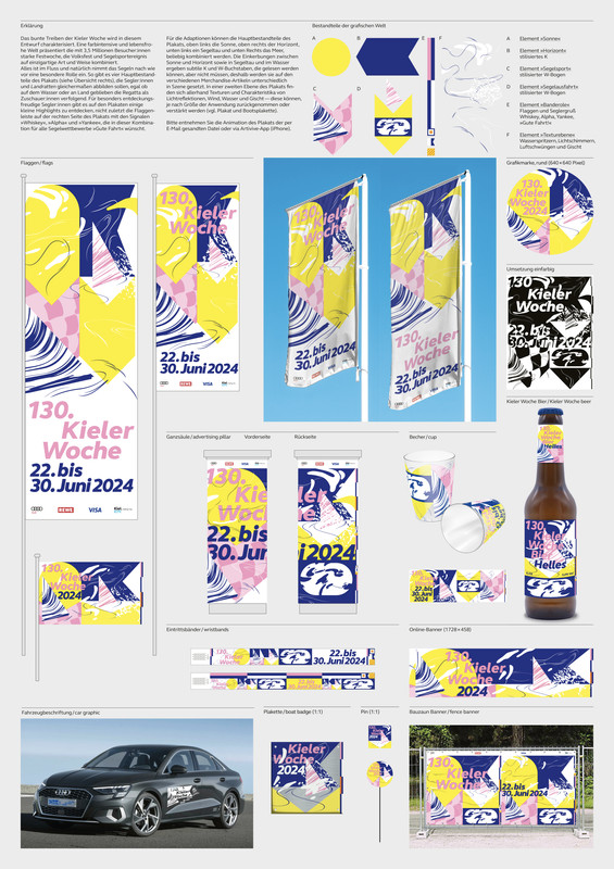 “Kieler Woche”, 2024, by Studio Tillack Knöll for Kieler Woche - typo/graphic posters