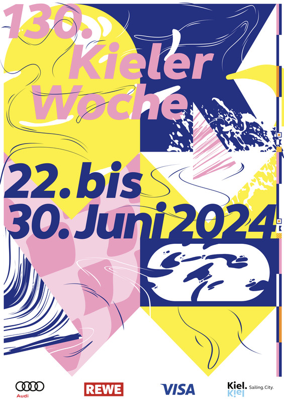 “Kieler Woche”, 2024, by Studio Tillack Knöll for Kieler Woche - typo/graphic posters