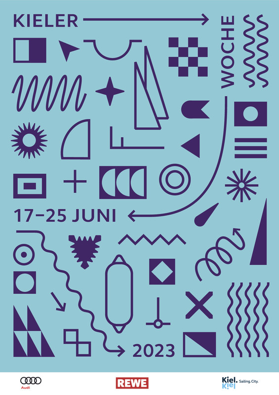 2023, by Muthesius Kunsthochschule, Jonas Osterbrink for Kieler Woche - typo/graphic posters