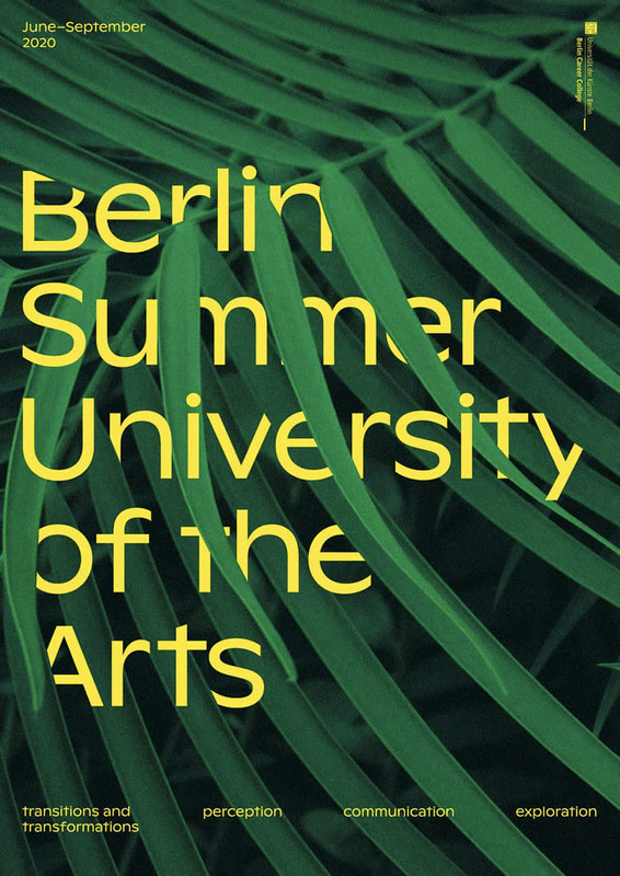“Berlin Summer University of the Arts”, 2019, by Marina Becker for Klasse Hickmann - typo ...