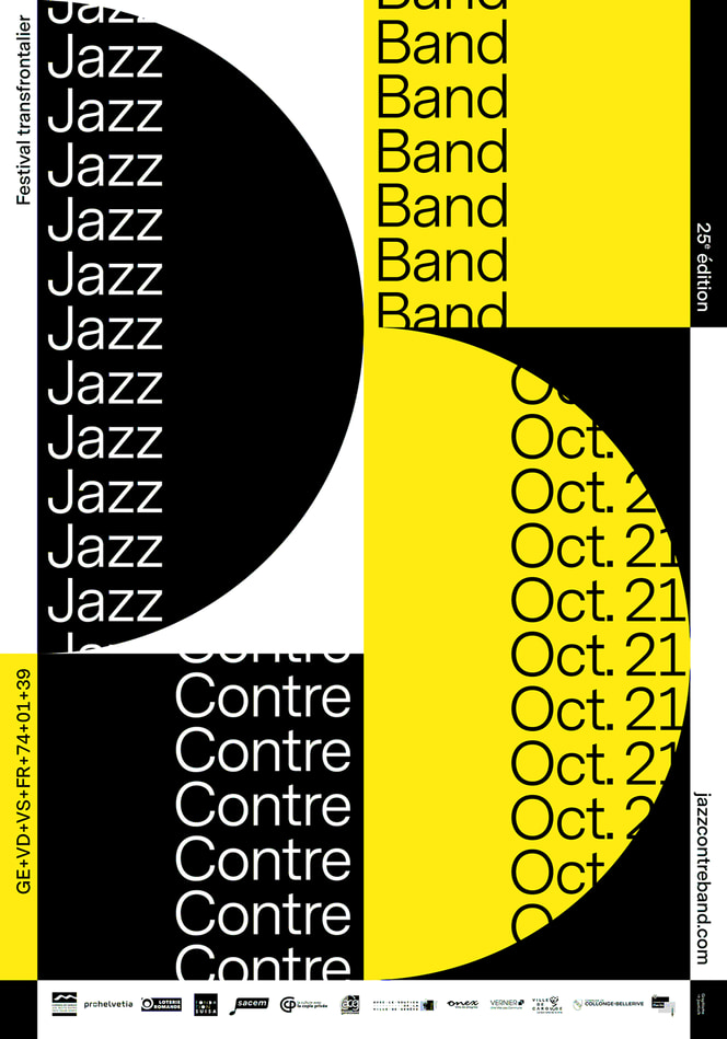 “25th JazzContreBand Festival ”, 2021, by Juuni - typo/graphic posters