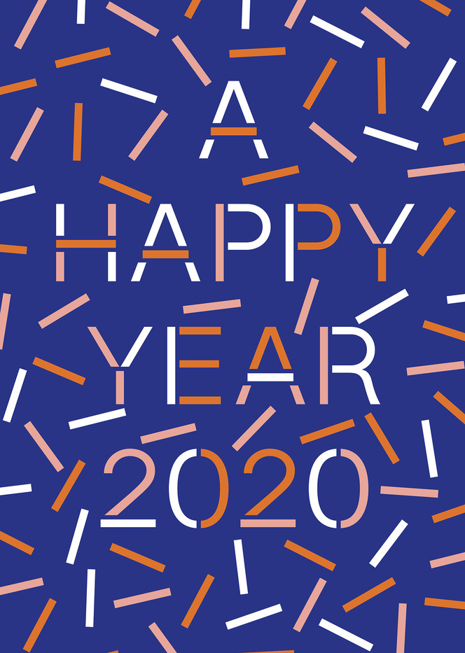 “Happy 2020”, 2020, by Luzia Hein - typo/graphic posters